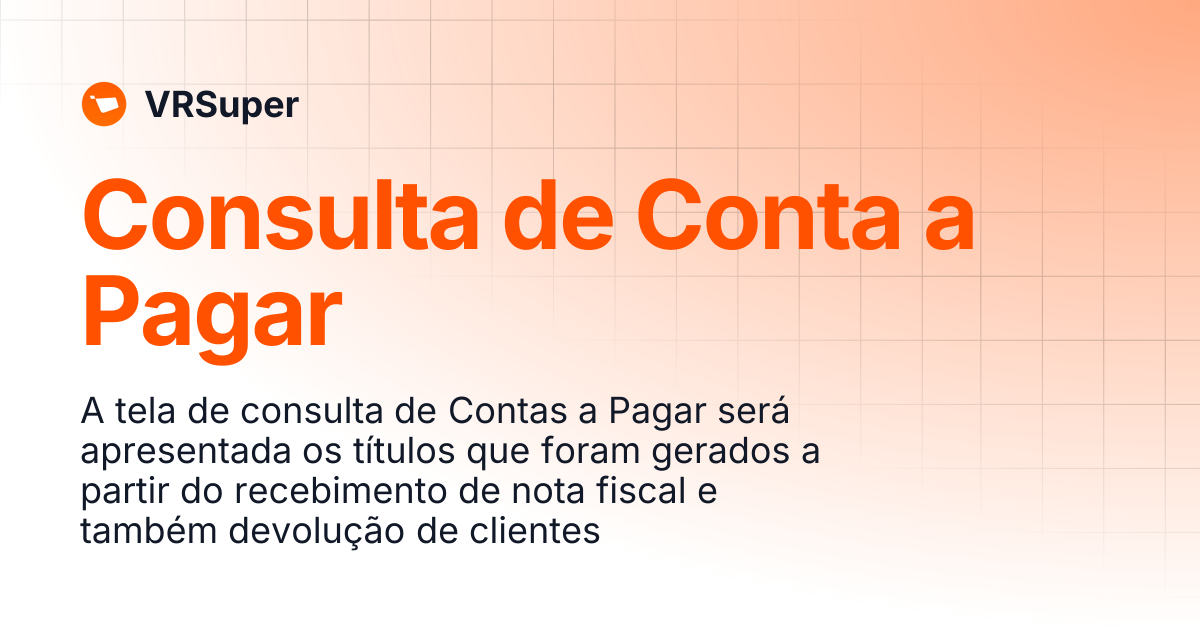 Consulta de Conta a Pagar | VRSuper